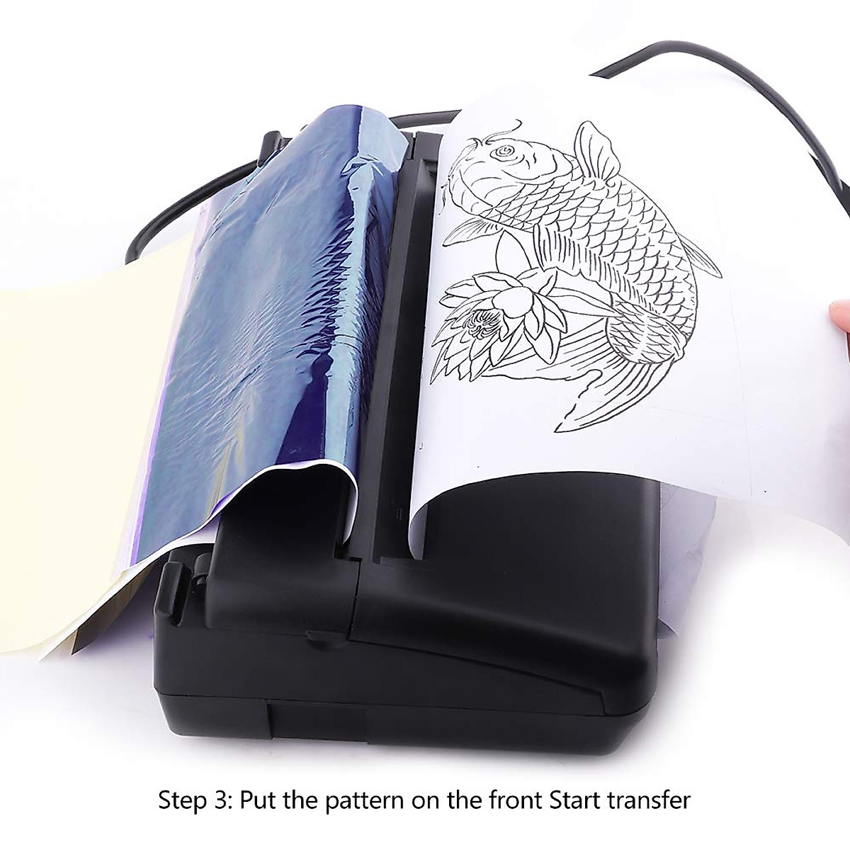 Tattoo Transfer Stencil Printer Machine with 10 Thermal Tattoo Kit Copier Printer Tattoo Transfer Stencil Paper Tattoo Stencil Printer Machine for Tattoos Supply