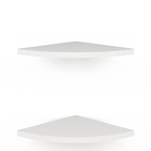 Ballucci Corner Shelves Wall Mount, Floating Corner Shelf Set of 2 for Bedroom, Living Room, Bathroom, Kitchen, Kids Room, Home Décor, 12 x 12 inch, White