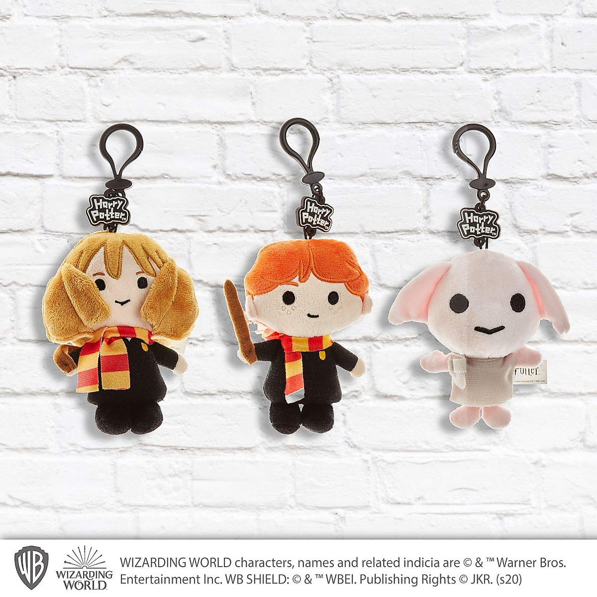 Plush Harry Potter Keychains Set – 3 Washable, Polyester Figures Including Hermione, Ron & Dobby – Harry Potter Gifts, Accessories, Collectibles, Party Favors, Merch by PMI, 4.5 In.