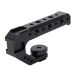 EVTSCAN Camera Handle Grip with 3 Cold Shoe, Universal Video Action Stabilizing Handle Grip Camera Cold Shoe Mount Adapter, 1/4" 3/8" Holes Mount