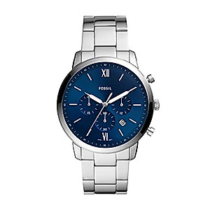 Fossil Men's Neutra Quartz Stainless Steel Chronograph Watch, Color: Silver (Model: FS5792)