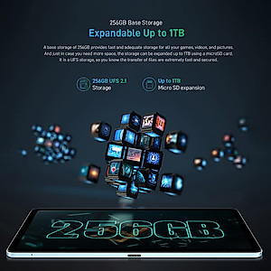 DOOGEE T20 Tablet 2023, 2K Display 10.4 Inch Android 12 Tablets, Octa-Core 15GB+256GB, 2.4G/5G Wi-Fi, 8300mAh Battery, 16MP+8MP, Split Screen, GPS, OTG, Hi-Res Audio＆TÜV Rheinland Certified, Blue