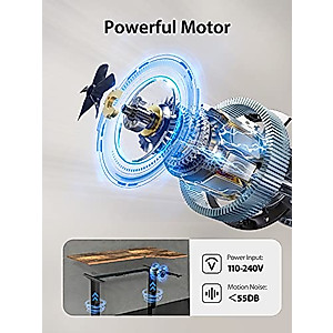 Totnz Standing Desk Adjustable Height, Electric Standing Desk with Starage Bag, Stand up Desk for Home Office Computer Desk Memory Preset with Headphone Hook (55X34 Inch, Rustic)