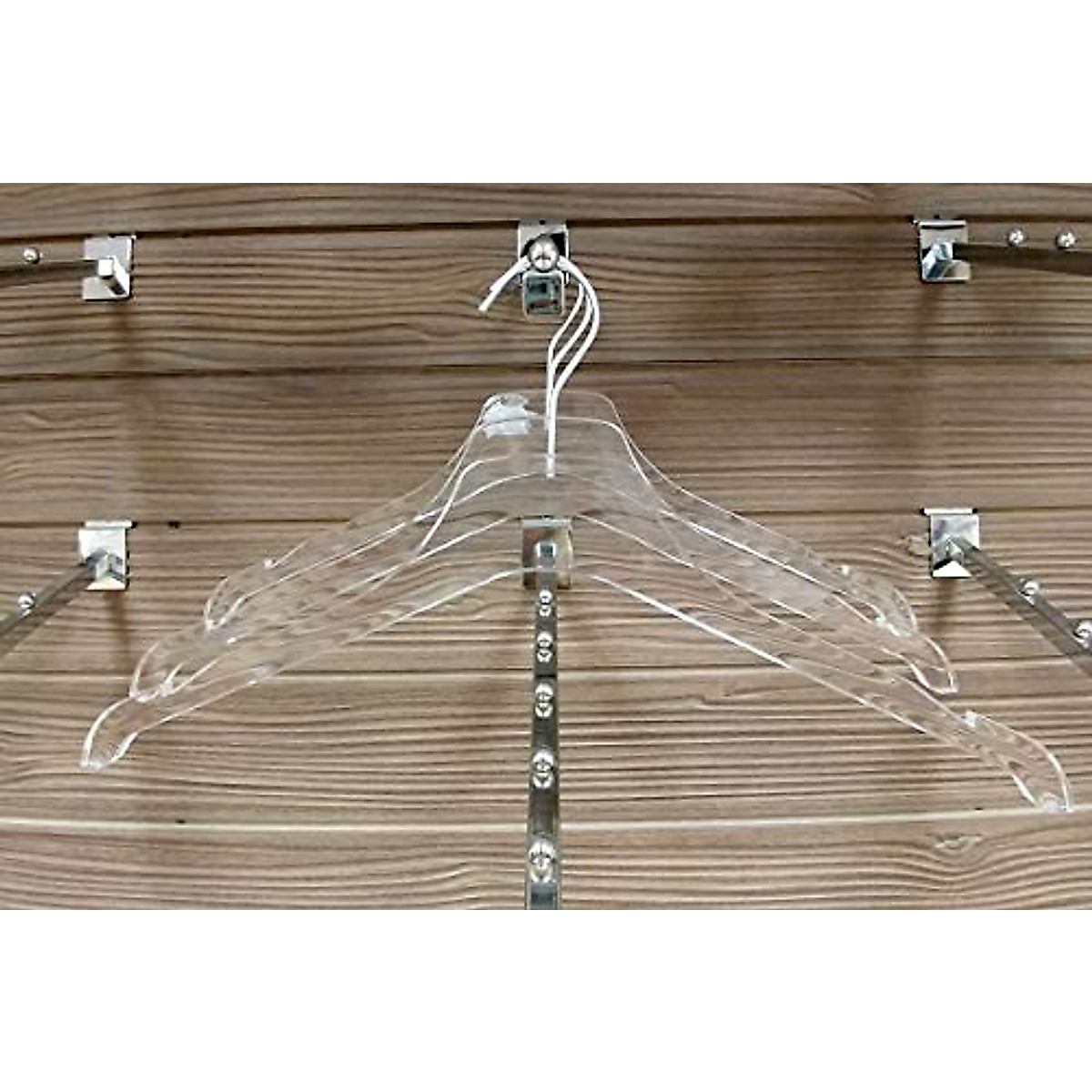 NAHANCO 9001750HU Equinox Premium Acrylic Shirt Hanger with Brushed Chrome Hook, 17", Clear (Pack of 12)