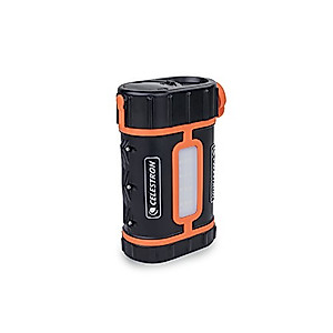 Celestron - PowerTank Lithium Pro Telescope Battery – Rechargeable Portable 12V Power Supply for Computerized Telescopes – 17 hour capacity/ 158.74Wh - Red/White LED Light - 2 USB Ports, Black(18768)