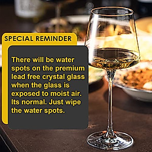 coccot Wine Glasses Set of 6,Crystal White Wine Glasses,Red Wine Glass Set,Long stem Wine Glasses,Clear Lead-Free Premium Blown Glassware (18.5oz,6 pack)