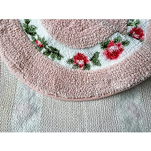 LZSOMPK Pretty Rose Flower Area Rugs Bedroom Rugs Bathroom Rugs Bath Mat Super Soft Kitchen Mat Living Room Carpets 17.7 x 47 inches (Pink)