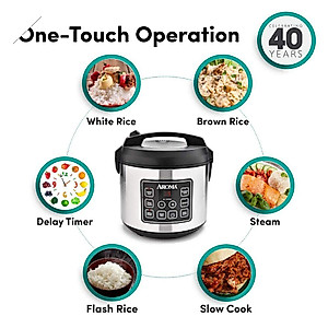 20-Cup (Cooked) Digital Rice Cooker and Food Steamer ARC-150SB (Renewed)