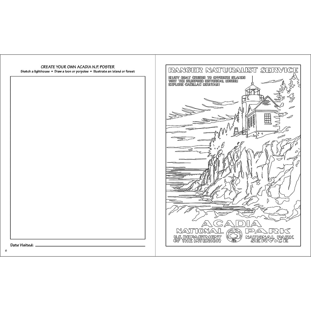 National Parks WPA Poster Art Coloring Sketchbook