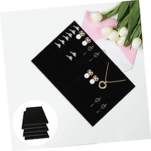 Hemoton 5pcs Box earring display pad tray earrings holder inserts foam ring holder insert black ring trays ring insert display trinket tray earring tray storage box jewelry sponge travel