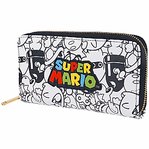 Nintendo Women's Super Mario Travel Accessory-Bi-Fold Wallet, White, std