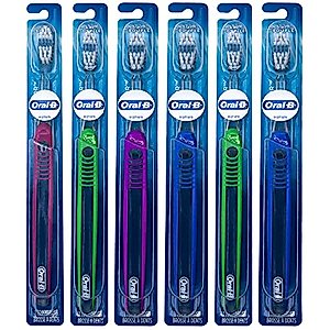 Oral-B Indicator Toothbrushes 35, Compact Soft (Colors Vary) - Pack of 6