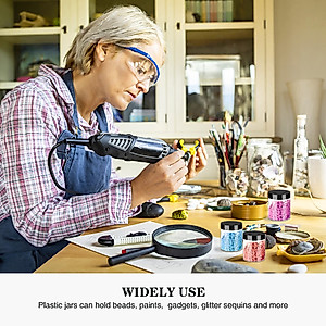 Hajoyful Plastic Jars with Lids 4OZ 48PCS,Small Cosmetic Slime Containers Clear Travel Round Jars Empty Refillable Sample Containers Leak Proof Pot Jars with Black Lids for Lotion, Cream, Cosmetics