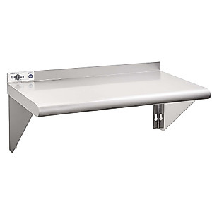 MengK Stainless Steel Shelf 12x24 Inches - 250lb Capacity - Wall Mount Floating Shelving for Restaurant, Kitchen, Home, and Hotel