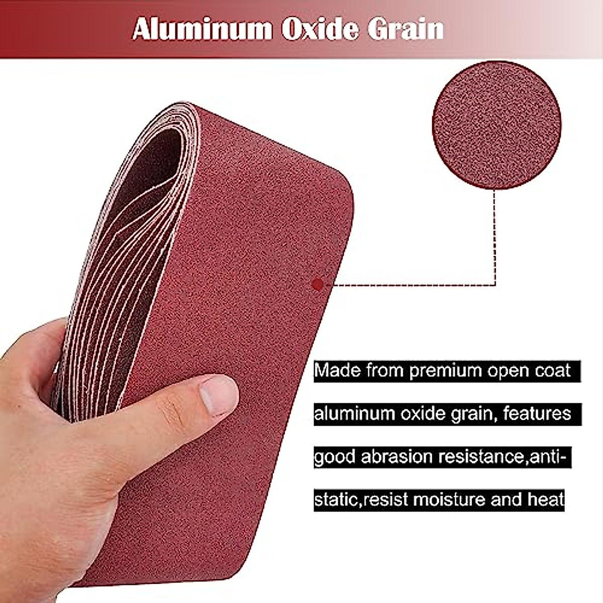 Sackorange 18 PCS 2-1/2 x 16 Inch Abrasive Sanding Belts - 3 Each of 60 80 120 150 240 400 Grit Aluminum Oxide Clothed Backing Sander Belts For Sanding Wood-Working,Metal and Paint (2.5" x 16")