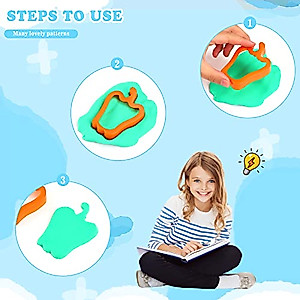 Oun Nana Play Dough Tools, 18 PCS Playdough Accessories Various Shape Fruit and Vegetable Molds, Playdough Rollers and Cutters(Random Color)