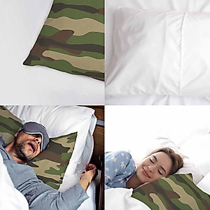 AOYEGO Camouflage Throw Pillow Case Classic Style Camo Pillow Cover Cushion Covers for Couch Sofa Home Farmhouse Decoration King Size 20X36 Inches Green Brown