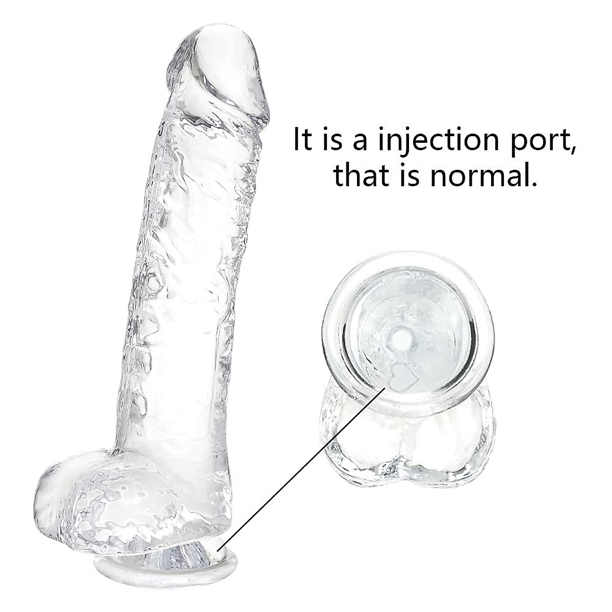 9 Inch Realistic Dildo,Body-Safe Material Lifelike Huge Penis with Strong Suction Cup for Hands-Free Play,Flexible Cock with Curved Shaft and Vaginal G-spot and Anal Play (Transparent color2)