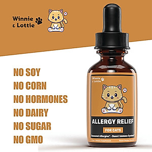 Natural Allergy Relief for Cats | Supports Allergy & Itch Relief for Cats | Cat Allergy | Cat Itch Relief | Cat Itchy Skin Relief | Cat Allergy Relief for Cats | Cat Supplements & Vitamins | 1 fl oz