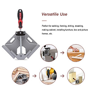 WETOLS Corner Clamp 2pcs 90 Degree Right Angle Clamp with Adjustable Aluminum Alloy Swing Jaw, Single Handle Clamps for Woodworking, Photo Framing, Gifts for Men Dad