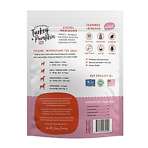 Pet Jerky Factory Turkey & Pumpkin 12 oz. Dog Jerky Treats | 100% Human Grade | USA Made | High Protein | Grain Free | Limited Ingredients | No Filler | BHA-BHT Free | Soft-Tender