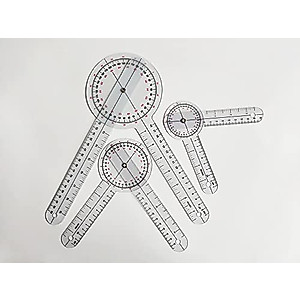 Goniometer Set 3 Pieces 12", 8", 6" Body Measuring Tape - Physical Therapy, Occupational Therapy, Fitness, Medical Protractor Angle Ruler Measuring Tool