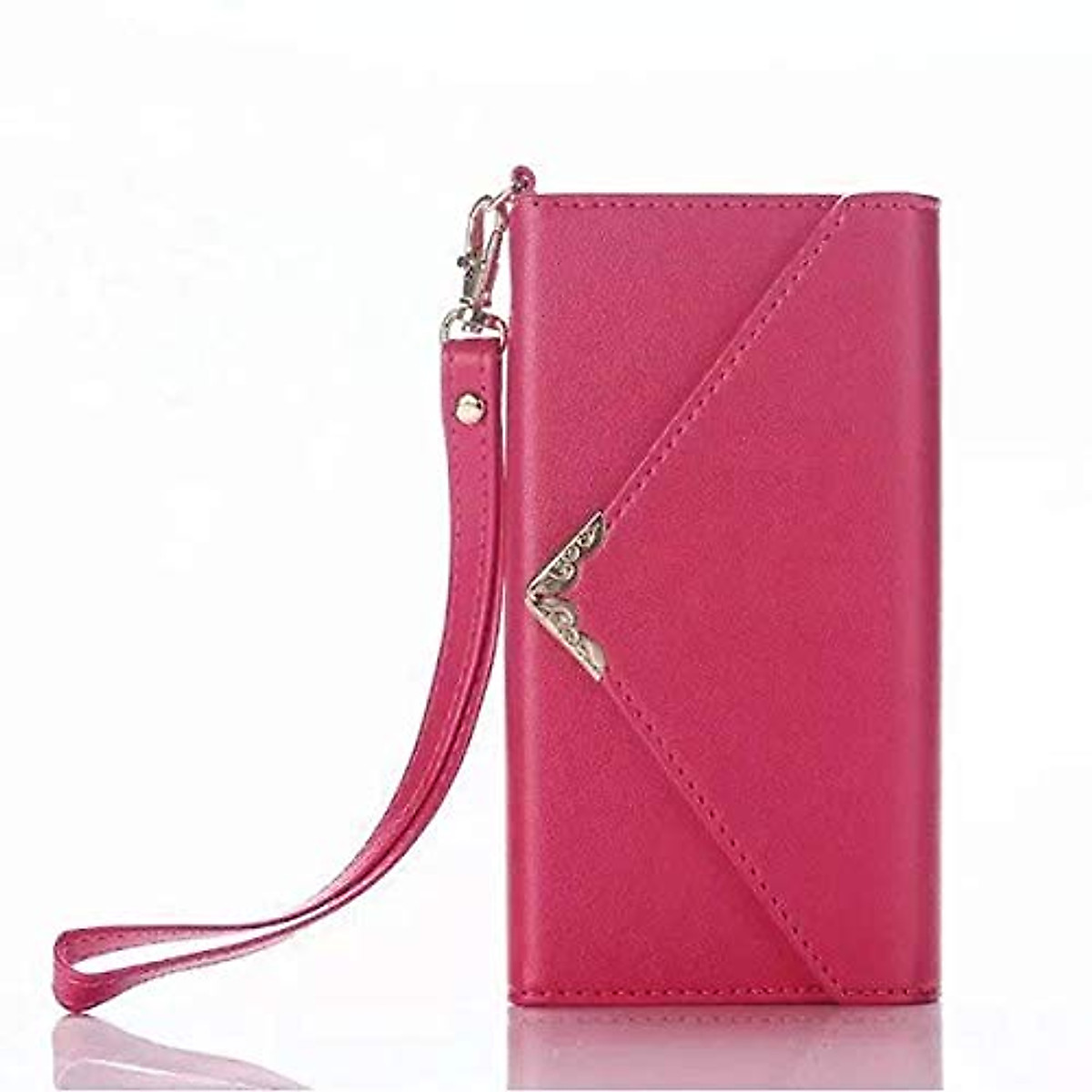 Glow Co, Ltd. 405-1-02 iPhone 12 with Strap, Multi-Functional Storage, Notebook Type Case, Magenta, Tempered Glass & Stylus Pen Included