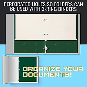 Two Pocket Portfolio Folders, 50-Pack, Dark Green, Letter Size Paper Folders, by Better Office Products, 50 Pieces, Hunter Green