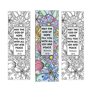 Christian Coloring Bookmarks - Bible Verse Color Your Own Book Marks - Anti Stress - Art Therapy - Adult Coloring - 100 Bulk Pack All The Same Design - Great for Large Groups - Women's Ministry
