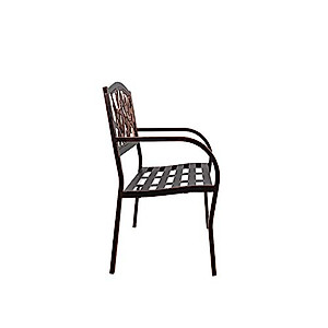 Evergreen Weatherproof Dragonfly Outdoor Bench | Holds Up to 300 lbs | Furniture for Lawn Garden Patio Porch Park Deck | Steel | Bronze