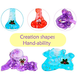 3 Pack Clear Slime Kit Crystal Slime Set for Kids Soft Jelly Cube Clear Slime Pack Easter Christmas for Girls Boys
