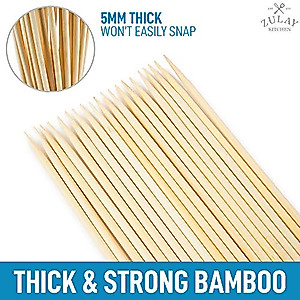 Zulay Kitchen Authentic Bamboo Marshmallow Smores Sticks - 40 Extra Long 30" Roasting Sticks - 5mm Heavy-Duty Bamboo Skewers - Thick Smore Sticks - Ideal for Grilling - Marshmallow Sticks Camping