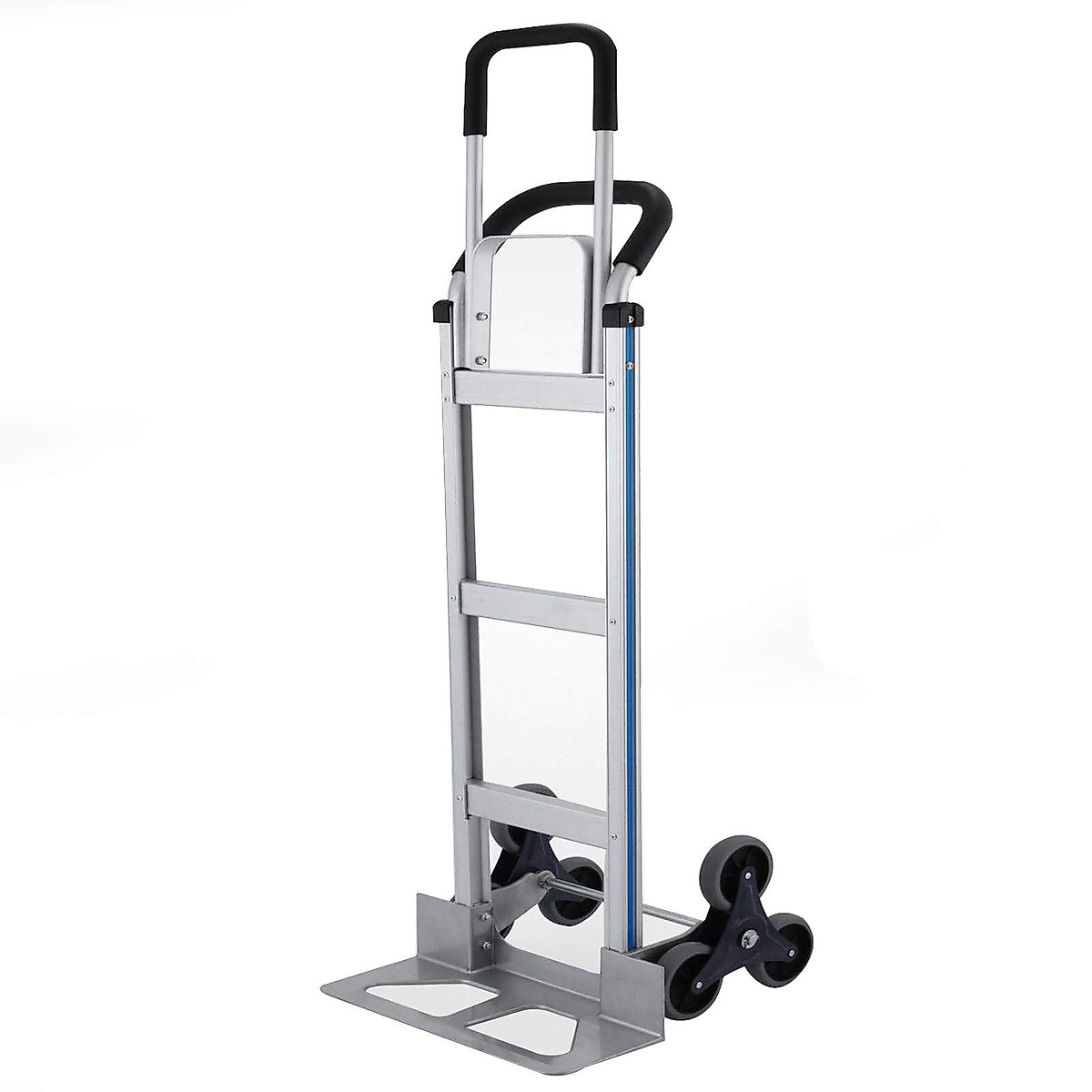 ZBPRESS Aluminum Stair Climber Hand Truck 550LBS Capacity Dolly Assisted Heavy Duty Utility Cart with Flat Free Wheels