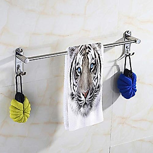 Beabes Tiger Hand Towel for Bathroom White Bengal Tiger Face Head Animal Mammal Wild Zoo Face Spa Yoga Towel 15 X 30 Inch