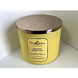 White Barn Bath and Body Works Sugared Lemon Zest 3 Wick Scented Candle 14.5 Ounce