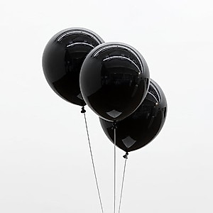 Fecedy 12" 100pcs/pack Gold Black Round Balloons for Graduation Wedding Birthday Baby Shower Party decorations