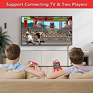 Retro Handheld Game Consoles, Portable Mini Video Game Console with 500 Classical FC Games, 3-Inch Color Screen Support for Connecting TV & Two Players (Red)