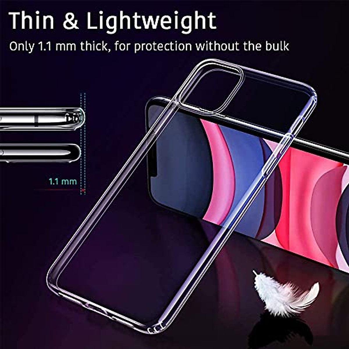 Phone Case for TCL 20 XE/5087Z (6.52 Inch), KJYF Shockproof Shell Bumper for TCL 20 XE/5087Z, Anti-Scratch Clear Back Cover [Thin SlimxAnti-Yellowing] - WMA24, WM-TC-20XE-TPU-WMA24-KJF