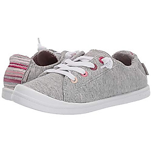 Roxy Girl's Bayshore Slip ON Sneaker Shoe, Grey Heather New, 2 Medium Youth US Big Kid