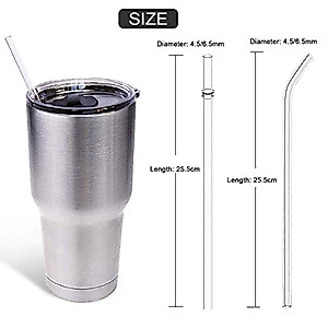 ZYTC Reusable Drinking Straws,Long Clear Plastic Straws for 20 OZ & 30 OZ Yeti,Ozark Trail Tumblers,Set of 8 with Cleaning Brushes (Plastic Drinking straws-8pcs+2)