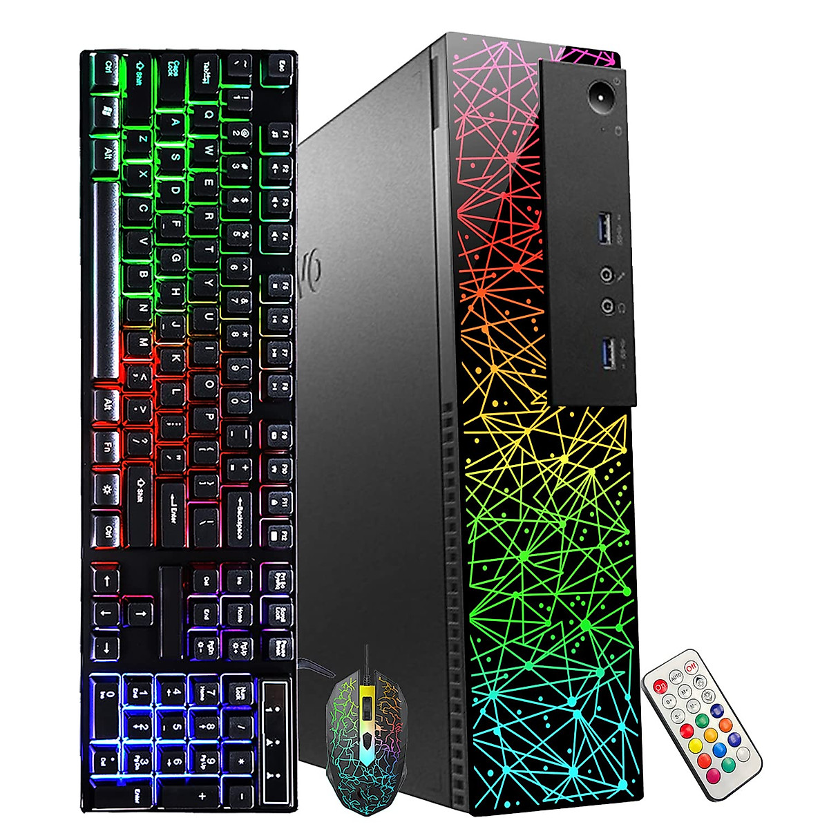 Lenovo ThinkCentre RGB Small Form Desktop Computer, Intel Core i7-6700 Upto 4.0GHz, Radeon RX 550 4GB GDDR5, 32GB RAM, 1TB SSD, 4K 2-Monitor Support, Wi-Fi, Bluetooth - Windows 10 Pro (Renewed)