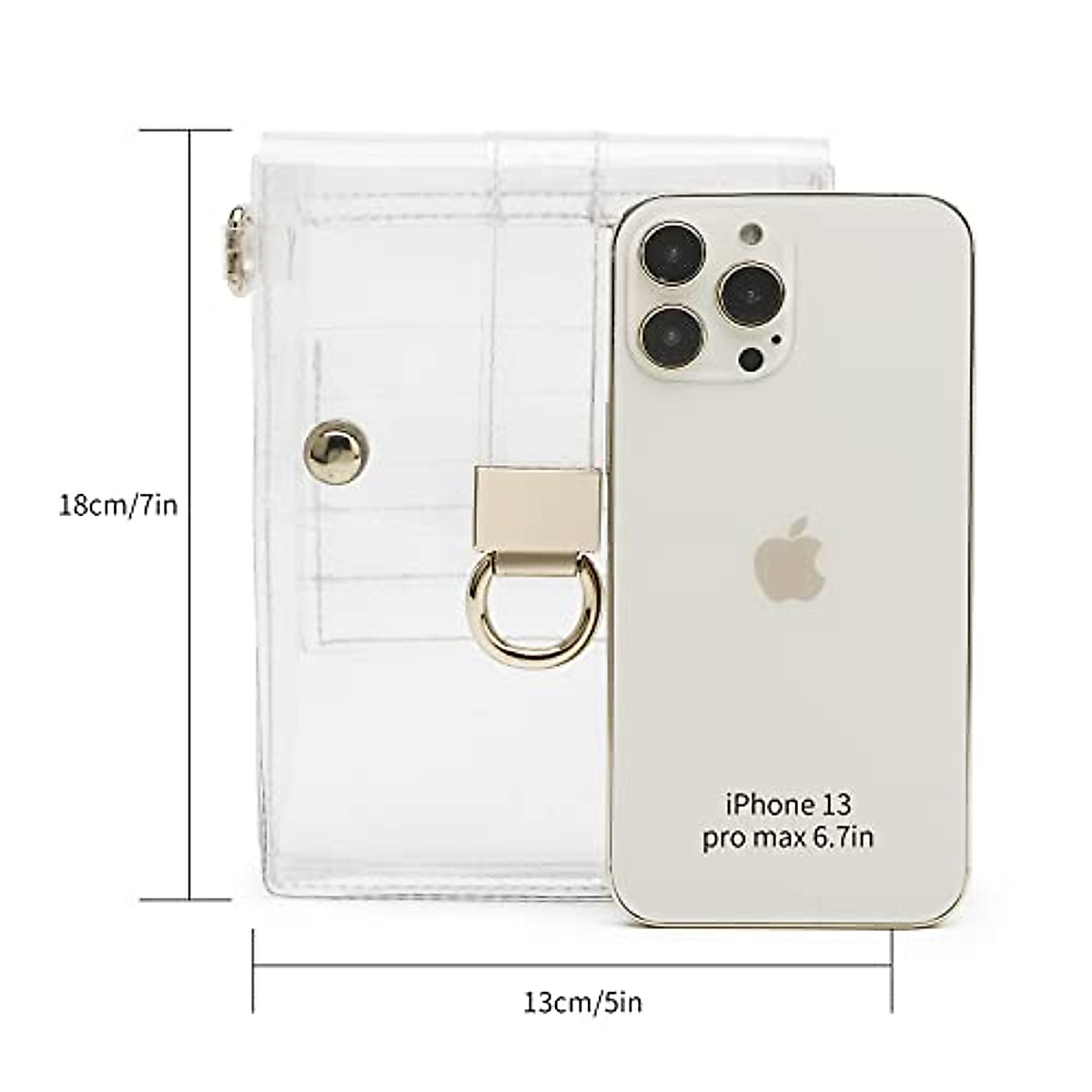 SharPlus Women Small Clear Purse Handbag, Cute Transparent Plastic Crossbody Shoulder Bag Phone Pouch Stadium Approved