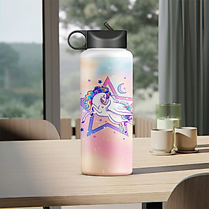 Teewarrior Personalized Water Bottle Unicorn Water Bottle For Kids Women Girls Teen Magical Unicorns Sports Bottles Birthday Gifts For Women, Back To School Gifts Custom Travel Cup with Name (Ver-4)