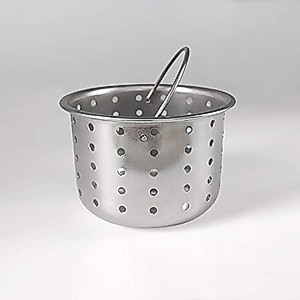 GZILA Kitchen Sink Drain Basket Only, 3-inch Basket for Kitchen Sink Strainer Replacement, Deep Cup with Handle, SUS 304 Stainless Steel