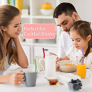 RAIBEATTY Reusable Silicone Straws,18Pcs Silicone Drinking Straws,6.7" Flexible Short Drink,BPA Free Silicone Straw for 6-12 oz Tumblers & 3 Cleaning Brush,No Rubber Taste,6 Colors