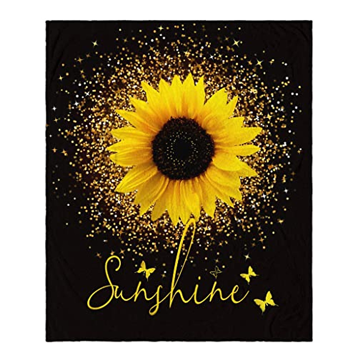 Sunflower Blanket Beautiful Sunflowers Throw Blanket Soft Flannel Lightweight Blanket Gifts for Kids Adults 50"x40"