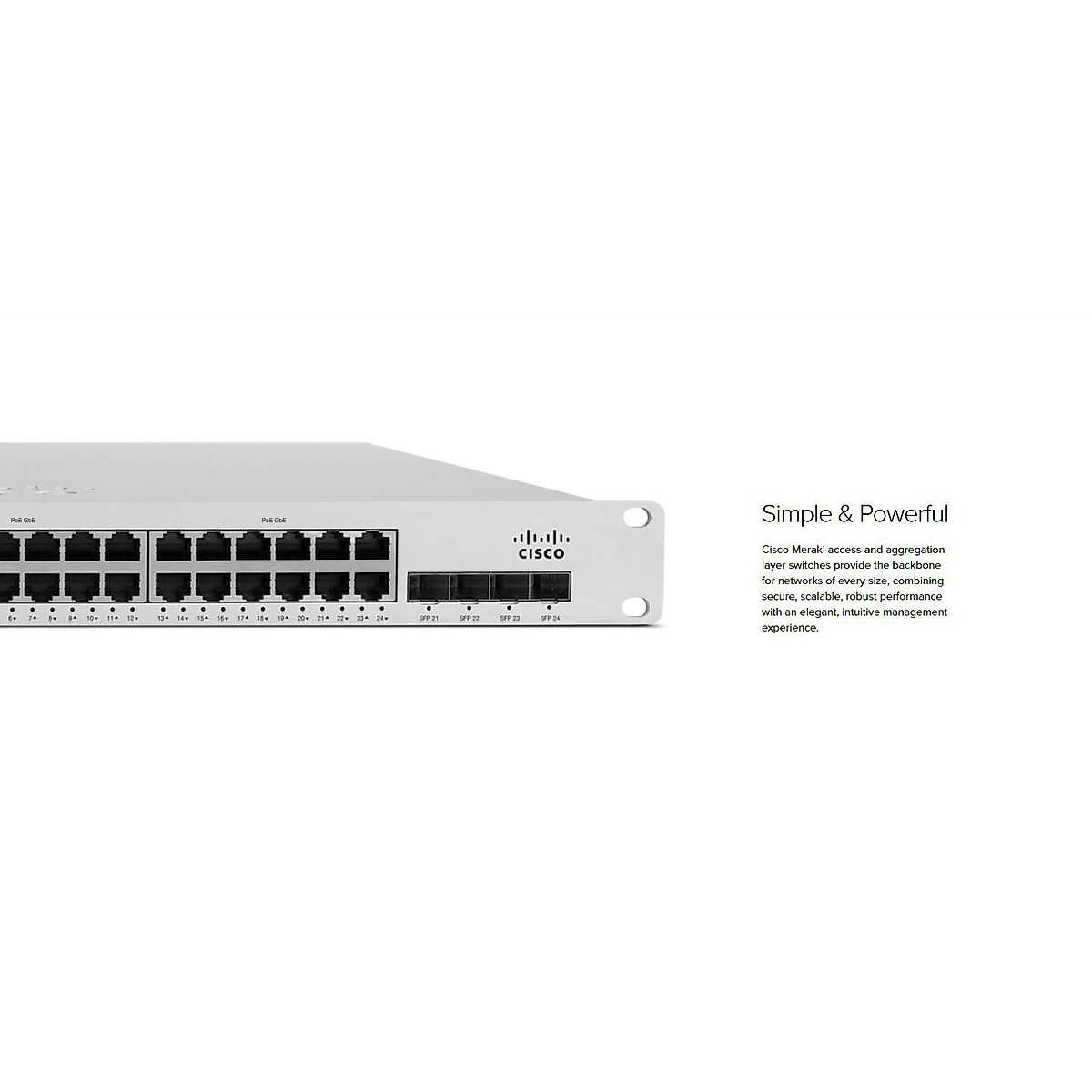 Cisco Meraki MS220-48FP-HW Cloud-Managed L2 48 Port Gigabit 740W PoE Switch