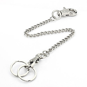 Wisdompro Wallet Chain, 2 Pack 8 inch Heavy Duty Pocket Keychain with Lobster Clasps and 2 Keyrings for Keys, Wallet, Jeans, Pants, Belt Loop, Purse and Handbag