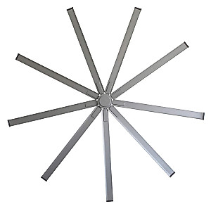 Big Air 96" Industrial Indoor Ceiling Fan, 6 Speed with Remote, Silver