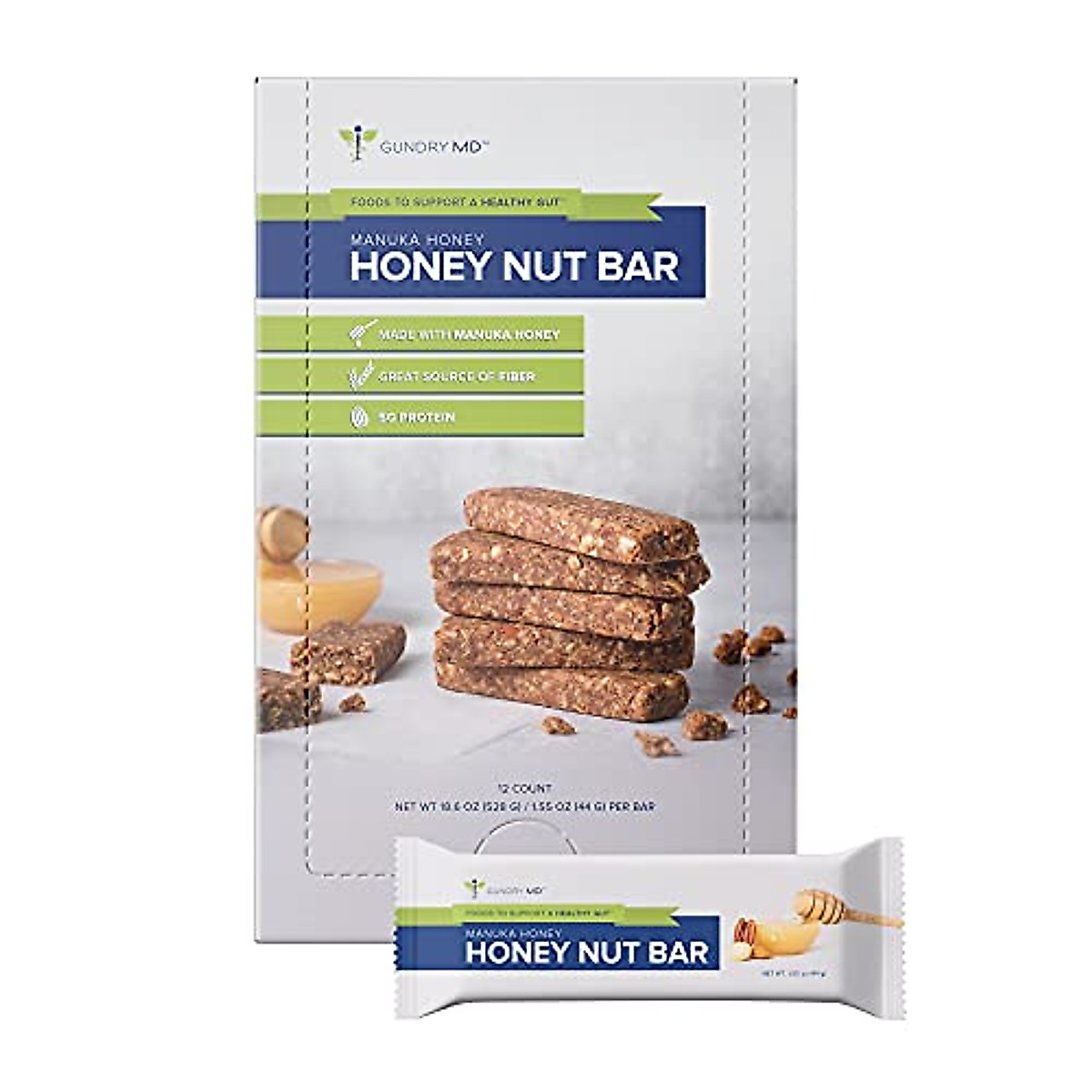 Gundry MD Polyphenol Rich Snack Bars, Honey Nut 12 Pack